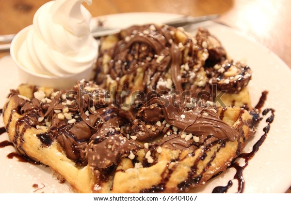 Nutella Waffles Stock Photo (Edit Now) 676404067