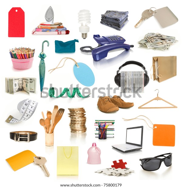 Objects Collection Isolated On White Stock Photo 75800179 | Shutterstock