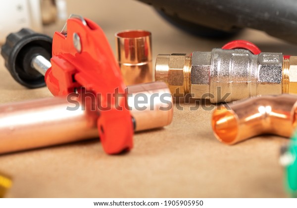 Objects Home Heating System Brass Valve Stock Photo 1905905950 ...
