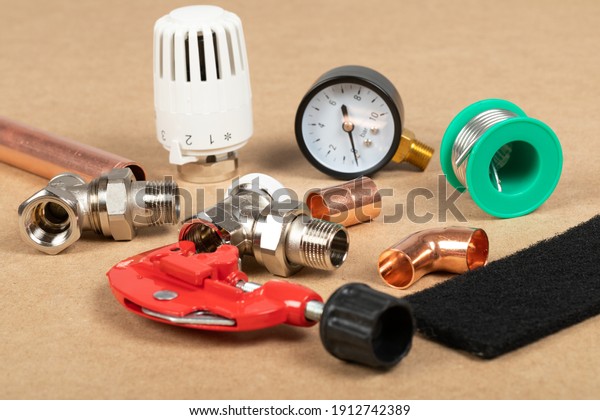 Objects Home Heating System Brass Valve Stock Photo 1912742389 ...