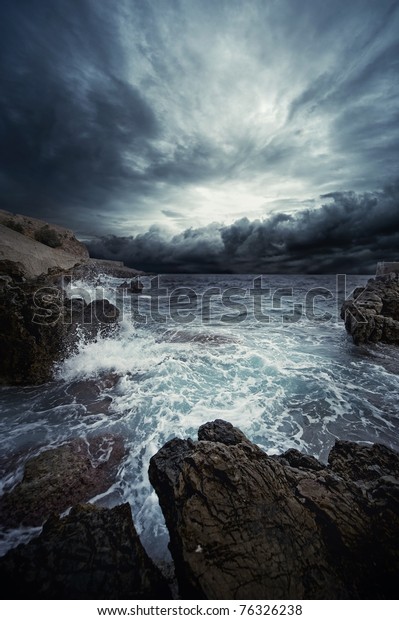 Ocean Storm Stock Photo (Edit Now) 76326238