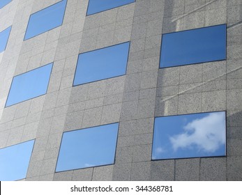 Office Building Wall Rectangular Windows Reflecting Stock Photo ...