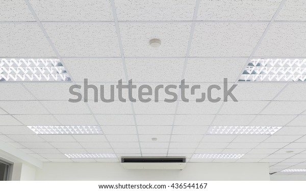 Office Ceiling Perspective White Texture Acoustic Stock Photo 436544167 ...