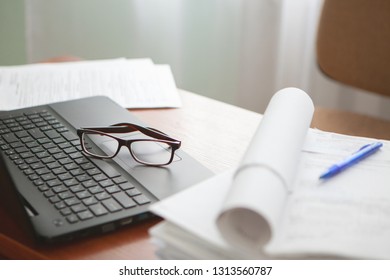 Office Desk Stack Computer Paper Reports Stock Photo 1313560787 ...