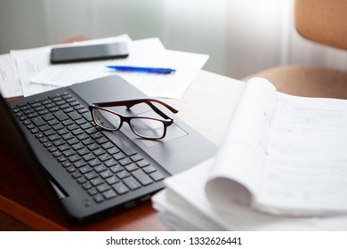 Office Desk Stack Computer Paper Reports Stock Photo 1332626441 ...
