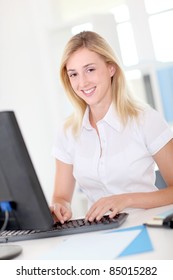 Officeworker Sitting Front Desktop Computer Stock Photo (Edit Now) 85015282