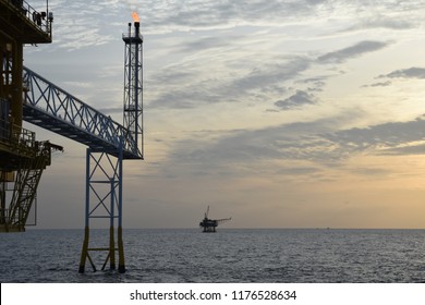 Oil Platform Flare Stack Oil Field Stock Photo (Edit Now) 1176528631
