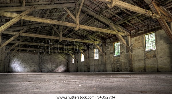 Old Abandoned Empty Warehouse Stock Photo (Edit Now) 34052734