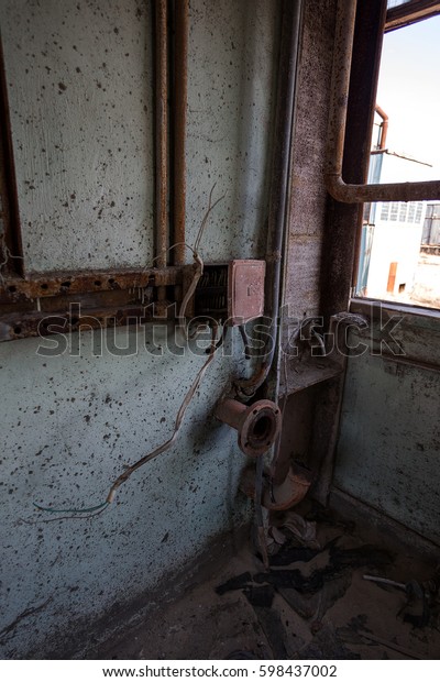 Old Broken Switchboard Interior Destroyed Manufacturing Stock Photo ...