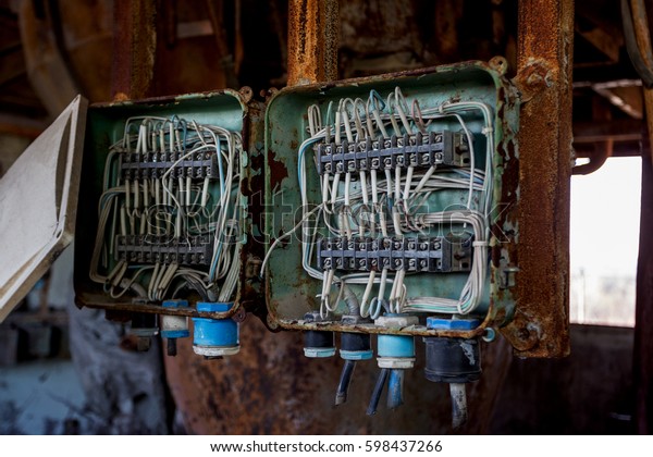Old Broken Switchboard Interior Destroyed Manufacturing Stock Photo ...