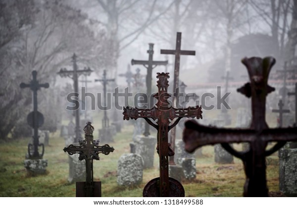 Old Cemetery Background Stock Photo 1318499588 | Shutterstock