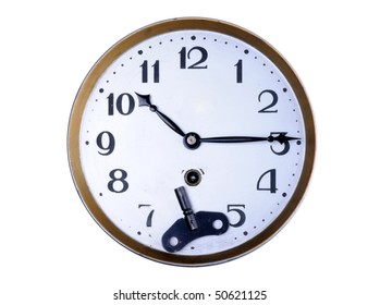 Vintage Circle Clock Wooden Frame Isolate Stock Photo (Edit Now) 374860570