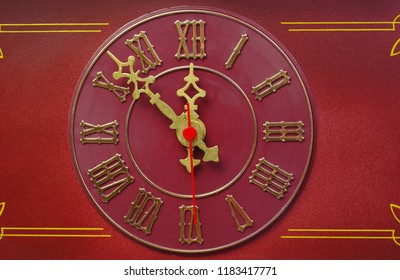 Antique Clock Face Showing Time Seven Stock Photo (Edit Now) 164621228