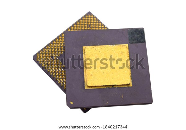 Old Cpu Processor Gold Pin Isolated Stock Photo 1840217344 | Shutterstock