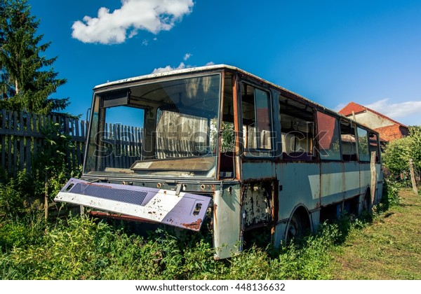 Old Dilapidated Bus Stock Photo (Edit Now) 448136632