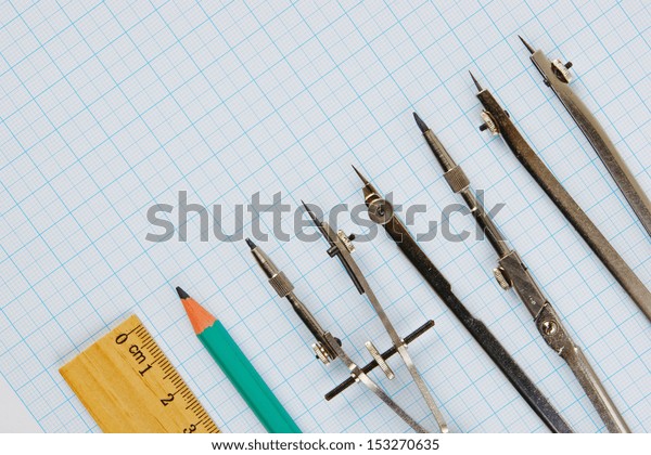 Old Drawing Tools On Graph Paper Stock Photo 153270635 | Shutterstock