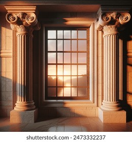 Architecture Pillar Three Frames Middle AI-generated image 2473678943 ...