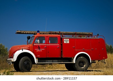 Vintage Fire Engine Isolated Clipping Path Stock Photo (Edit Now) 22601074