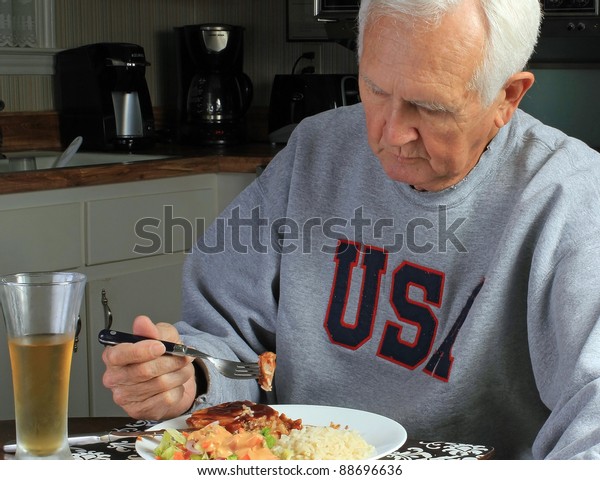 Old Man Kitchen Table Alone Dining Stock Photo 88696636 | Shutterstock