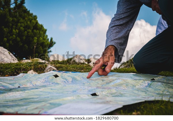 Old Man Pointing Map Stock Photo 1829680700 | Shutterstock