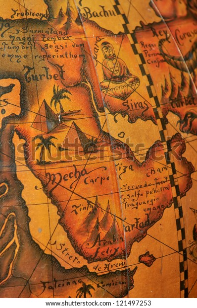 Old Map Arab Countries Middle East Stock Photo (Edit Now) 121497253