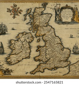Baroque Artistic Image Map Uk Iconic AI-generated image 2290821983 ...