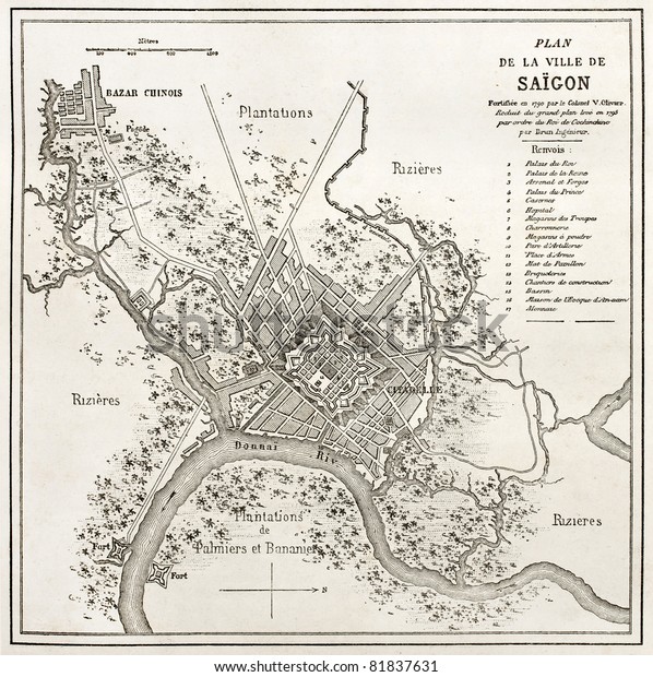 Old Map Saigon Created By Erhard Stock Photo 81837631 | Shutterstock