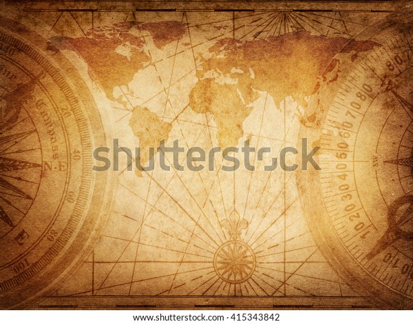 Old Map World Elements This Image Stock Photo 415343842 | Shutterstock