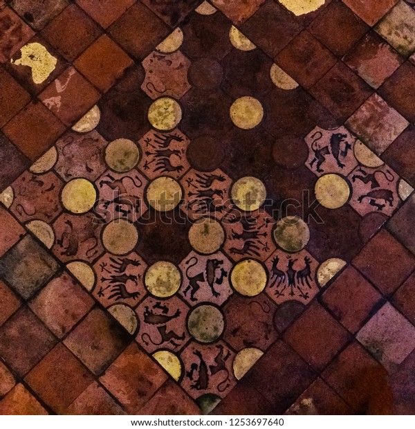 Old Medieval Floor Tiles Pattern Texture Stock Photo 1253697640 ...