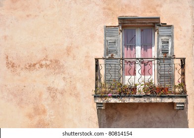 Old Mediterranean Window Structured Wall Stock Photo 80814154 ...