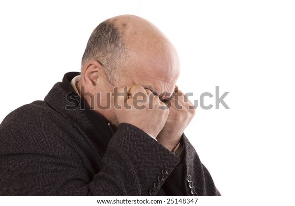 Old Men Crying His Hands Over Stock Photo 25148347 | Shutterstock