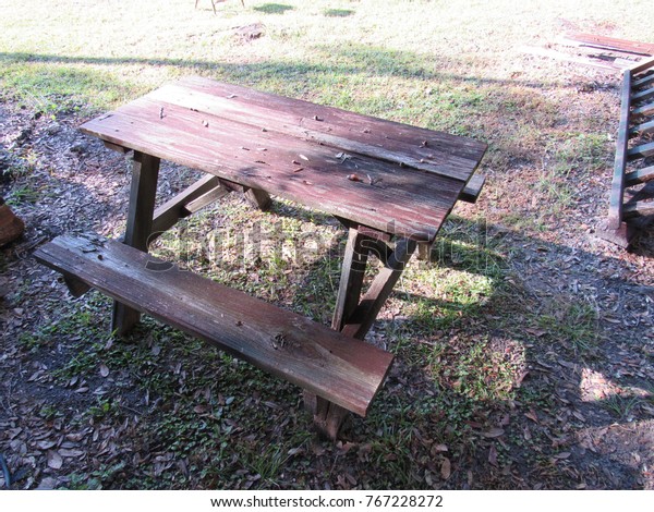 Old Picnic Table Stock Photo 767228272 | Shutterstock