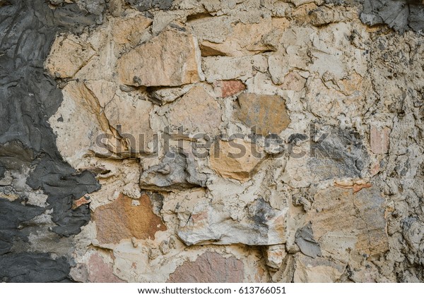 Old Stone Cladding Wall Textured Background Stock Photo 613766051 ...