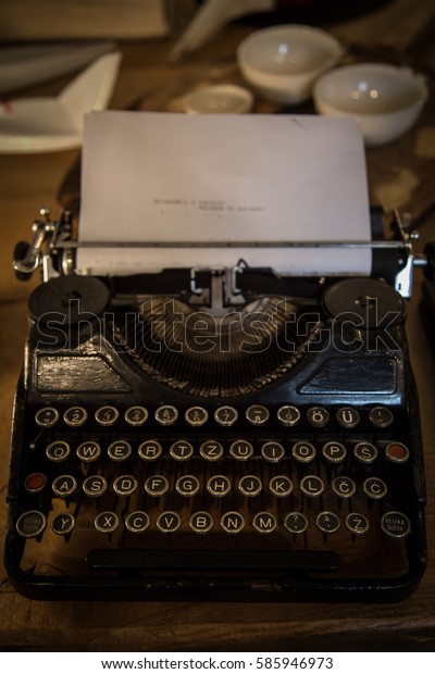 Old Typing Machine Stock Photo (Edit Now) 585946973