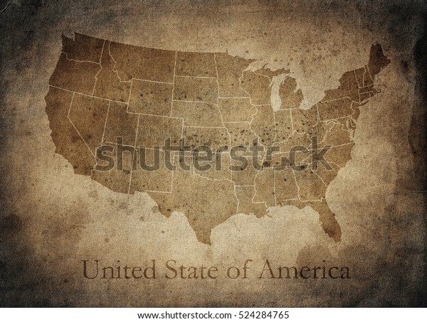 Old Usa Map Stock Photo 524284765 | Shutterstock