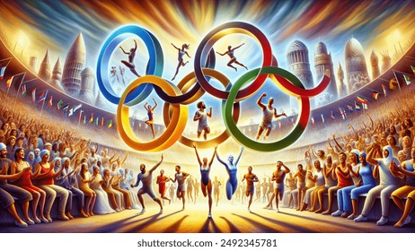 Splatter Paint Vector-style Image Traditional Olympic AI-generated ...