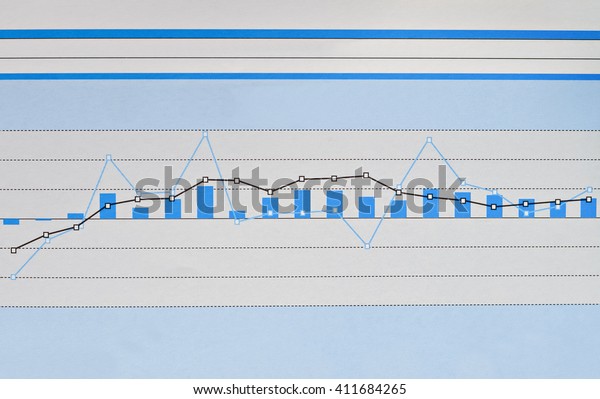 One Bar Chart Two Line Charts Stock Photo 411684265 | Shutterstock