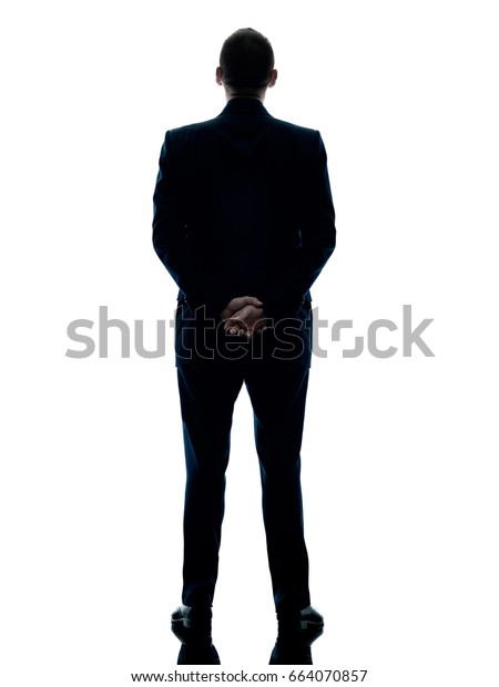 One Caucasian Business Man Standing Rear Stock Photo 664070857 ... One Caucasian Business Man Standing Rear Stock Photo 664070857 ...