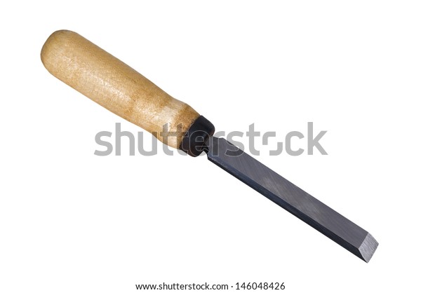 One Chisel Isolated On White Background Stock Photo 146048426 ...