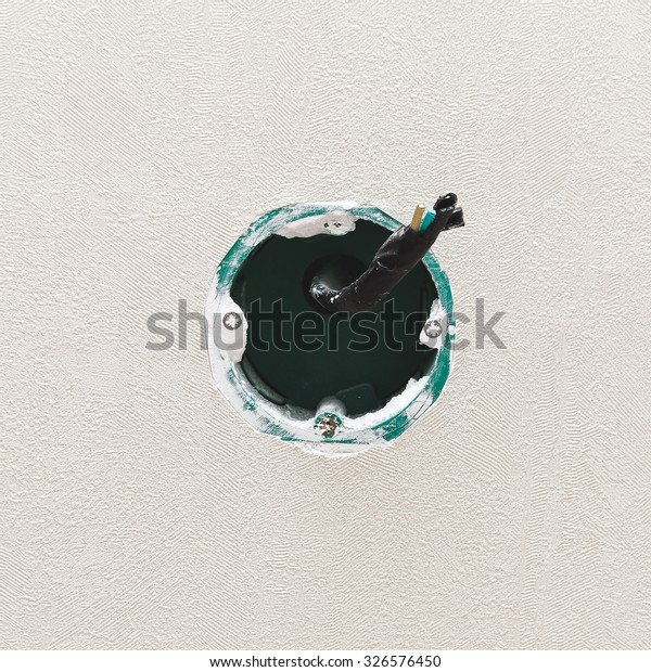 One Exposed Electrical Wall Socket Wire Stock Photo 326576450 ...