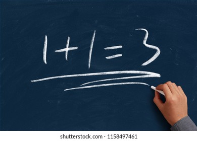 One Plus One Equal Three Concept Stock Photo 1158497461 | Shutterstock