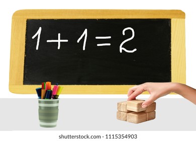 One Plus One Equal Two Written Stock Photo (Edit Now) 1115354903