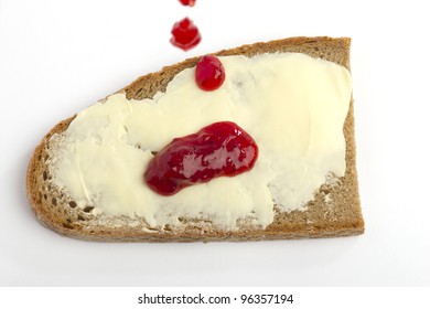 One Slice Bread Dropping Red Jam Stock Photo 96357194 | Shutterstock