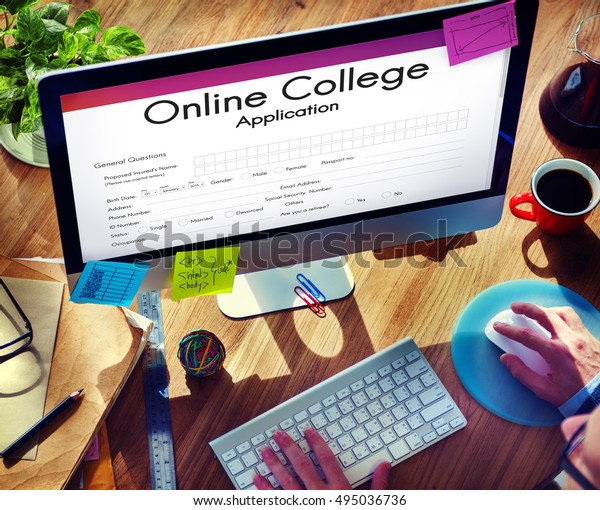 Online Collage Application Document Form Concept Stock Photo (Edit Now ...