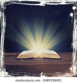 Open Bible Rays Light Emanating Representing AI-generated image ...