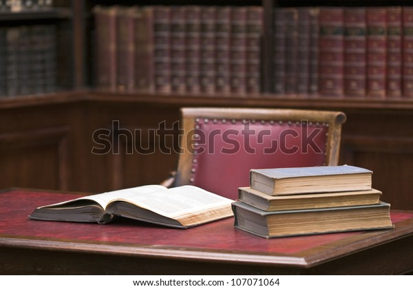 Open Book On Table Educational Environment Stock Photo (Edit Now) 107071064