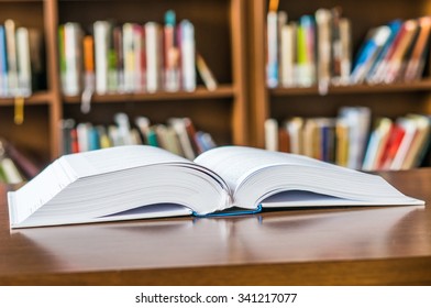 Open Book On Table Library Stock Photo (Edit Now) 341232176