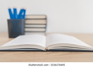 Open Book Stack Textbook On Table Stock Photo 2156176445 | Shutterstock