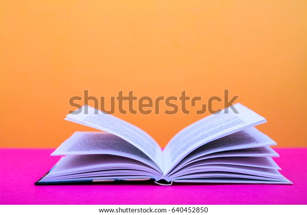 Open Book Yellow Background Stock Photo 640452850 | Shutterstock