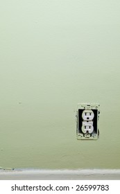 Open Electrical Socket Green Wall Stock Photo (Edit Now) 26599783